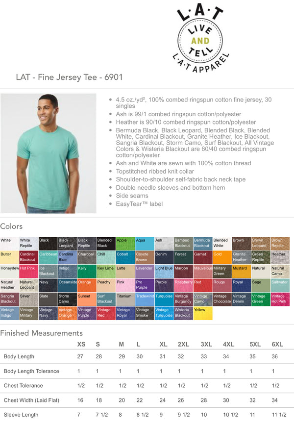 Size and Color Charts - Adult LAT – Johnnie Sue's